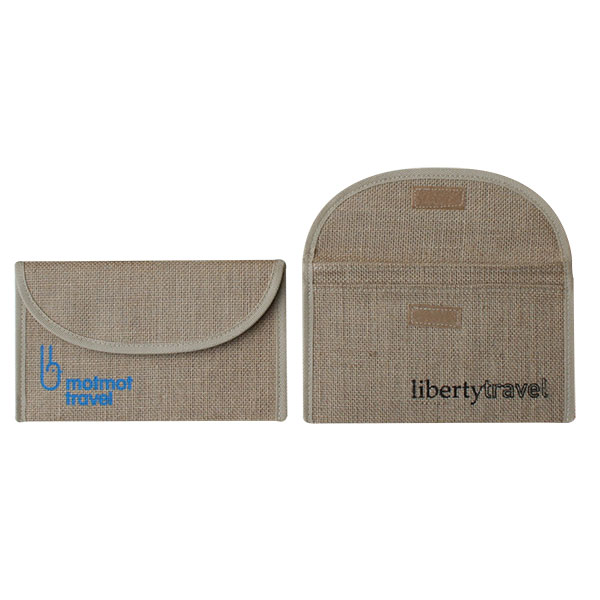 Product - Jute Velcro Closure Travel Document Wallet