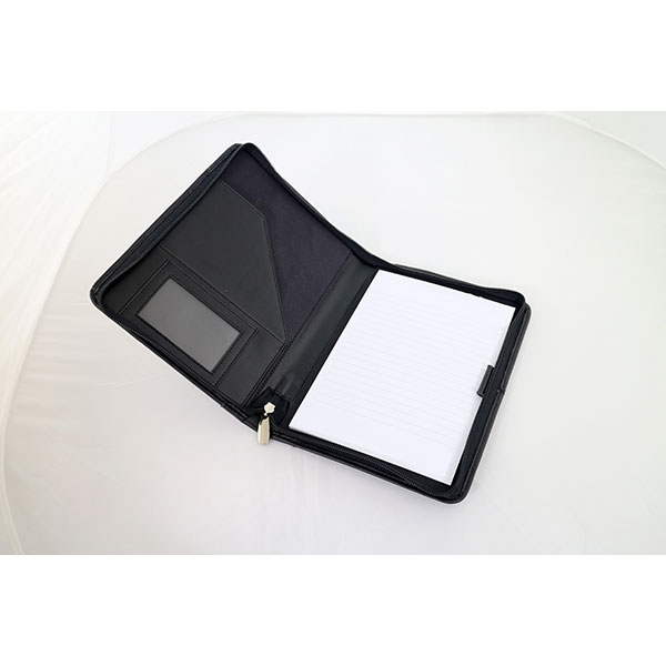 Product - Faux Leather Biodegradable A5 Zipped Conference Folder - Allwag